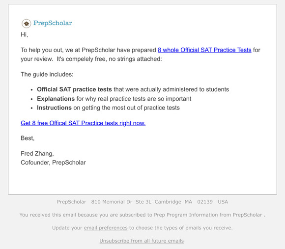 PrepScholar: Get 8 Official SAT Practice Tests Free | Milled