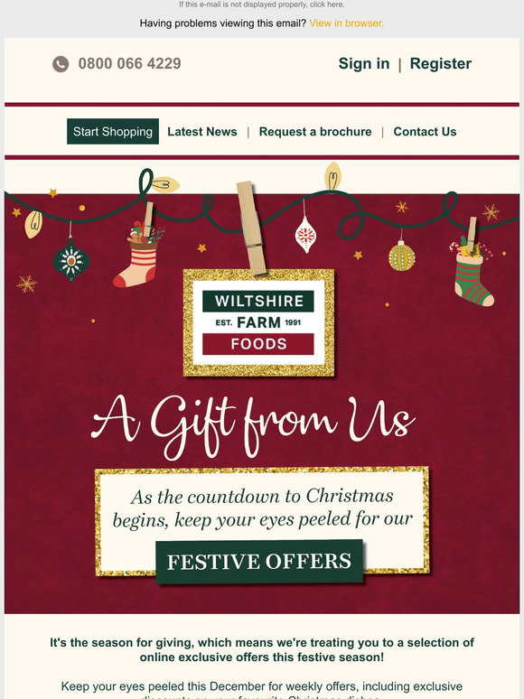 Wiltshire Farm Foods: A special gift from us... | Milled