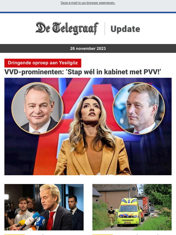 De Telegraaf: VVD-prominenten: ’Stap wél in kabinet met PVV!’ | Milled