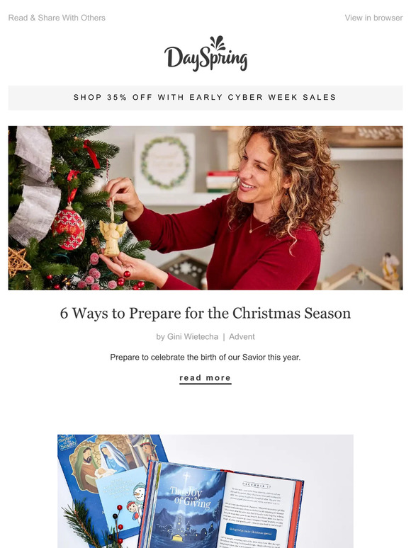 DaySpring: 6 Ways to Prepare for the Christmas Season | Milled