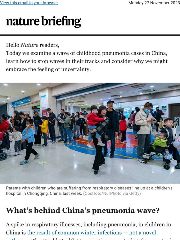 Nature Journal: What’s causing a pneumonia surge in China | Milled