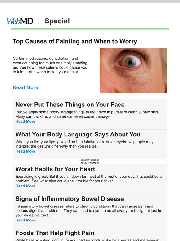 WebMD: Top Causes of Fainting and When to Worry | Milled