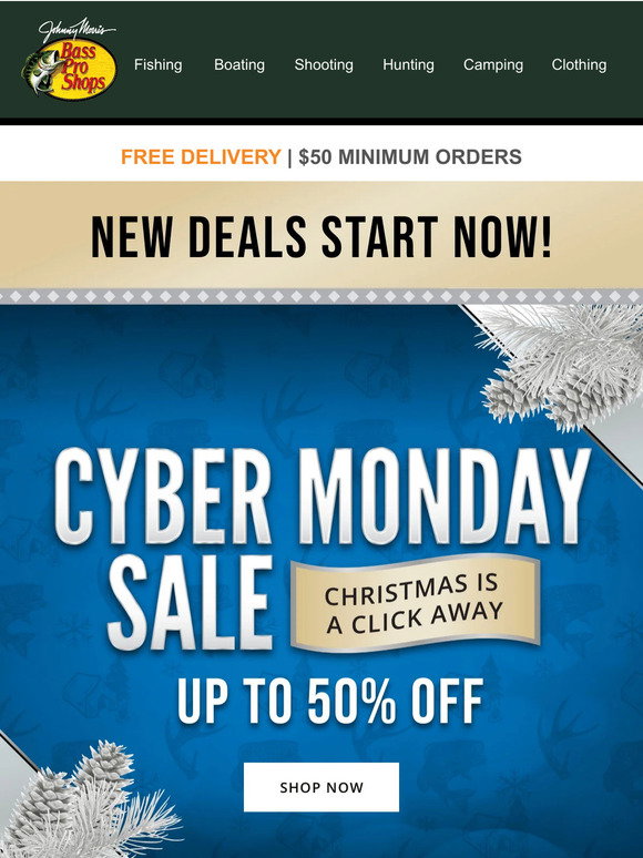 Bass Pro Shops: CLUB Member Monday & New Cyber Deals Start NOW! | Milled