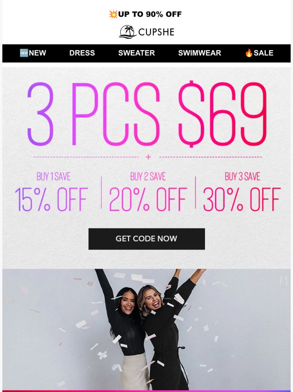 Cupshe: OMG did you see this?! 3 Pcs Only $69 & Extra 30% OFF🤑 | Milled