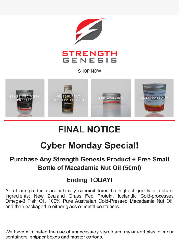 Strength Genesis: FINAL NOTICE | Milled