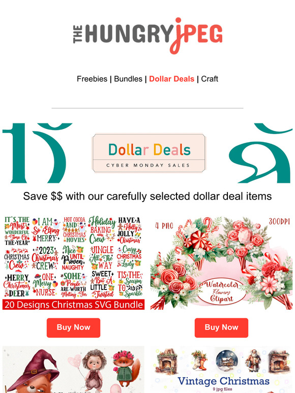 The Hungry JPEG: 💰 Explore our wide range of Dollar Deal products today ...
