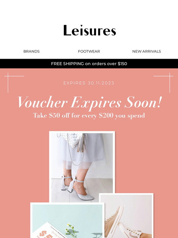 Leisures Shoe Boutique: Your $50 Voucher Expires Soon! | Milled