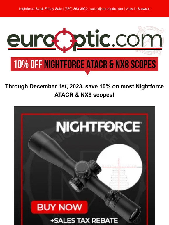 EuroOptic: 10% Off Select Nightforce ATACR & NX8 Scopes! | Milled