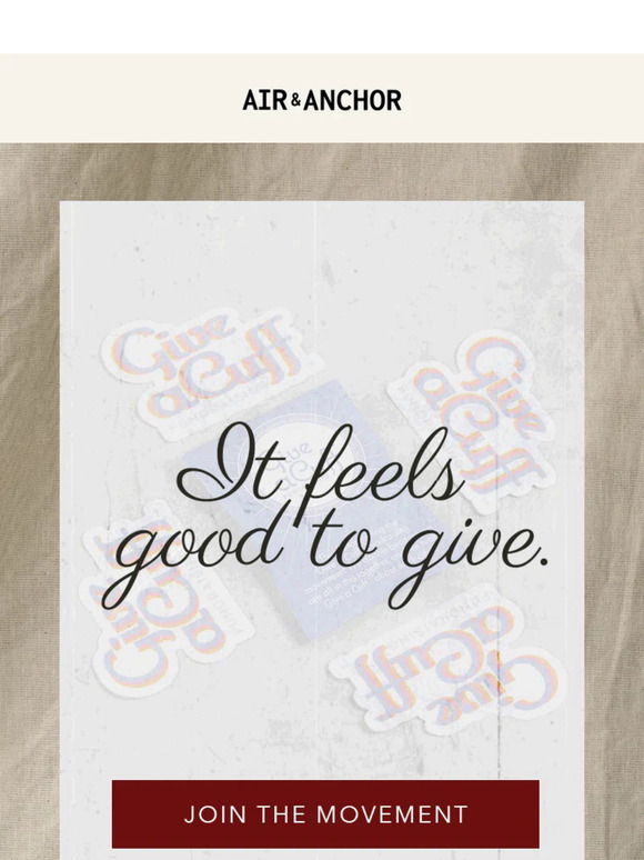 Air & Anchor: It feels good to give, doesn't it? | Milled