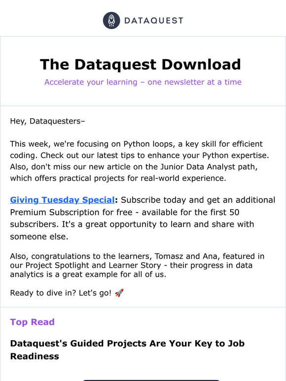Dataquest: New in Dataquest: Python Tips, Deals, and Chandra AI Update! | Milled