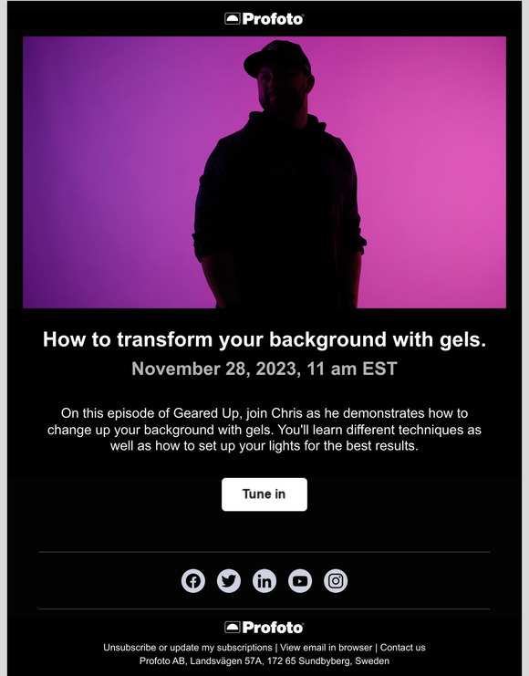 Profoto: How to transform your background with gels - Geared Up | Milled