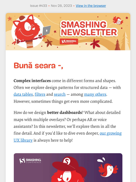 Smashing Magazine: #433: Dashboards, Maps & UX | Milled