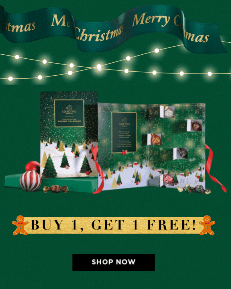 Godiva Chocolates: Extended Delight: BOGOF on Advent Calendars ...