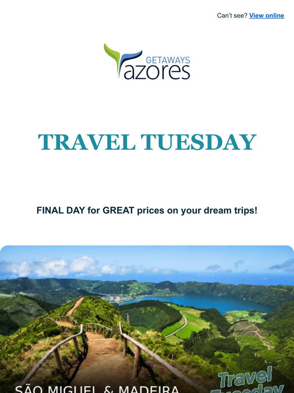 Azores Getaways: TRAVEL TUESDAY - Azores & Madeira From $899 ️ | Milled