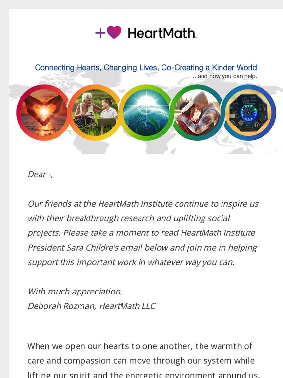 HeartMath: Connecting Hearts, Changing Lives, Co‑Creating a Kinder ...