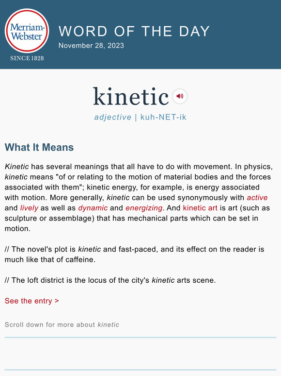 Spell It!: Kinetic - plus, Word of the Year 2023 | Milled