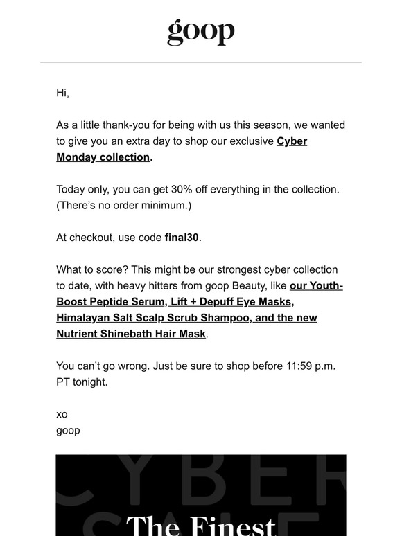 goop Email Newsletters: Shop Sales, Discounts, and Coupon Codes