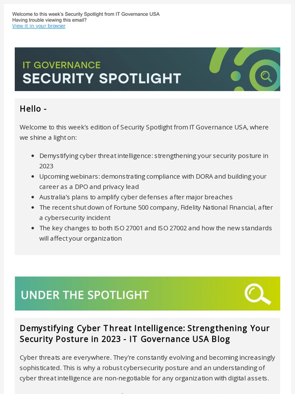 IT Governance: Demystifying Cyber Threat Intelligence: Strengthening ...