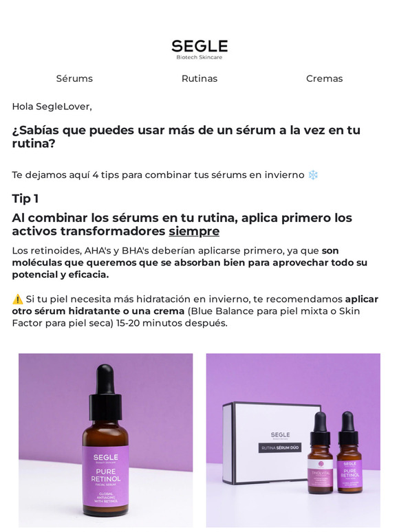 Segle Clinical: Tips para combinar tus sérums 🤓🧪 | Milled