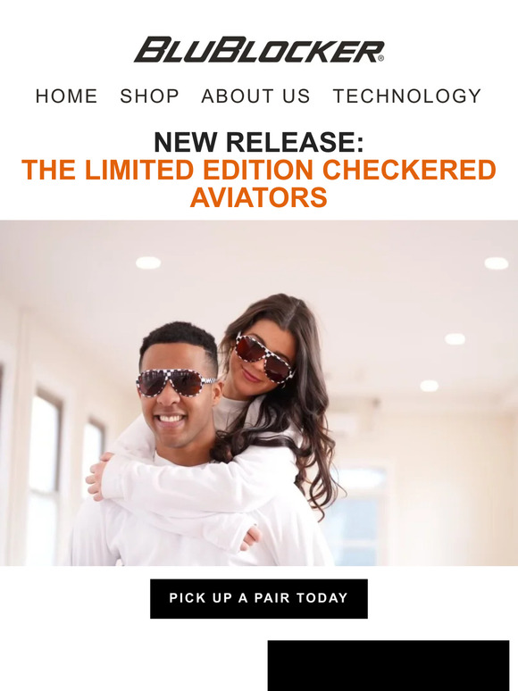 BluBlocker: NEW: Limited Edition Checkered Aviators | Milled