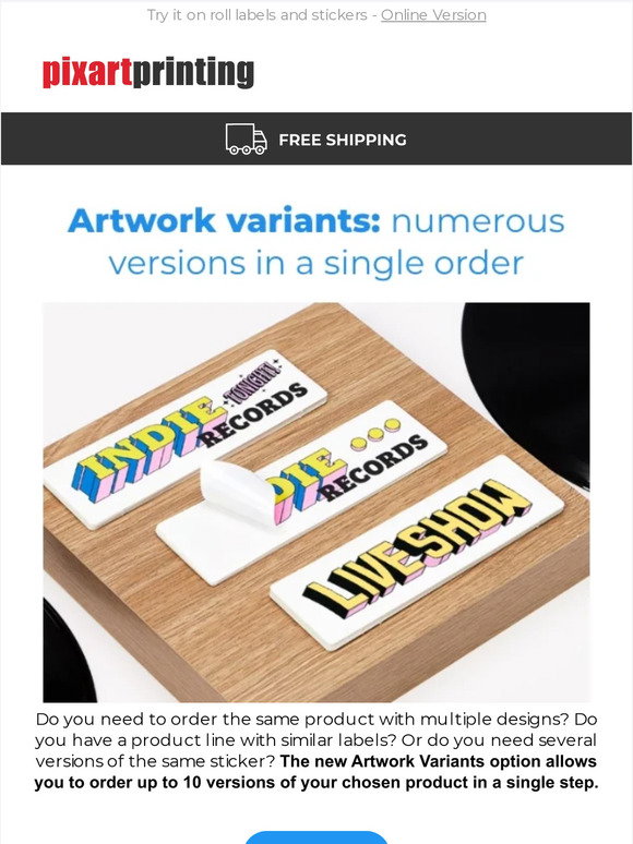 Pixartprinting: Artwork variants: explore the new function that ...