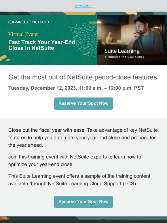 NetSuite: Virtual Event: Fast Track Your Year-End Close in NetSuite ...