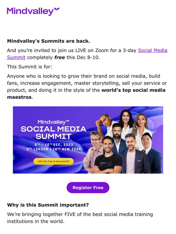 Mindvalley: Mindvalley’s LIVE Summits are back | Milled