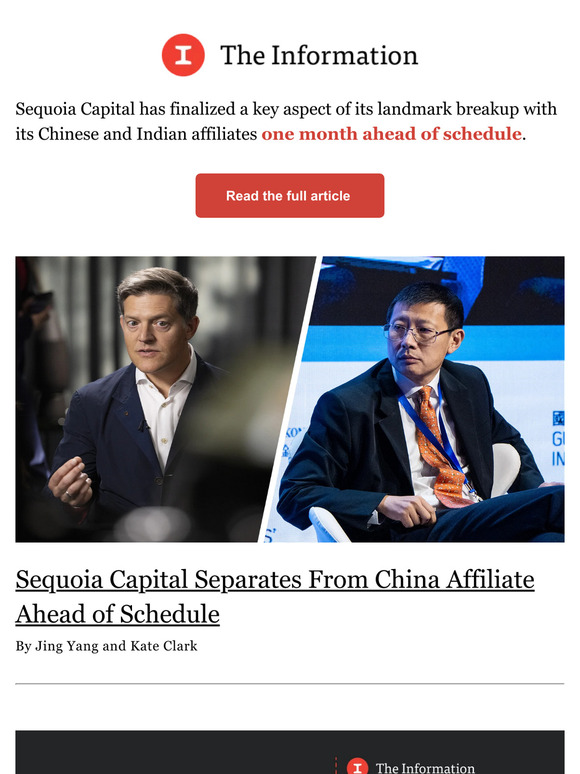 The Information: Exclusive: Sequoia Capital Separates From China ...
