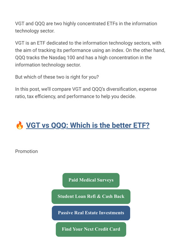 Physician on FIRE: 🔥 VGT vs QQQ: Which is the better ETF? | Milled