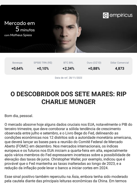 Empiricus: O Descobridor Dos Sete Mares: RIP Charlie Munger | Milled