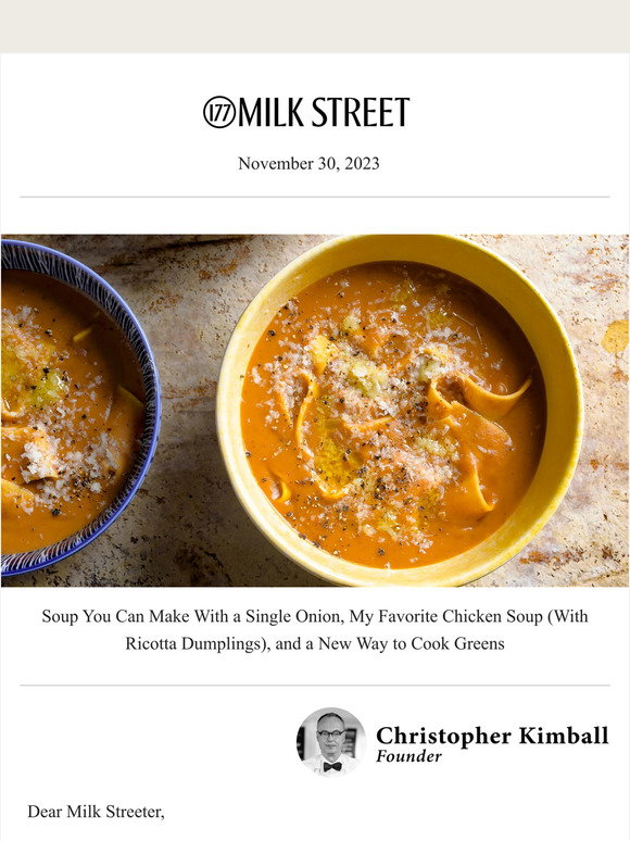Milk Street Kitchen: My father loved vending machine soup | Milled