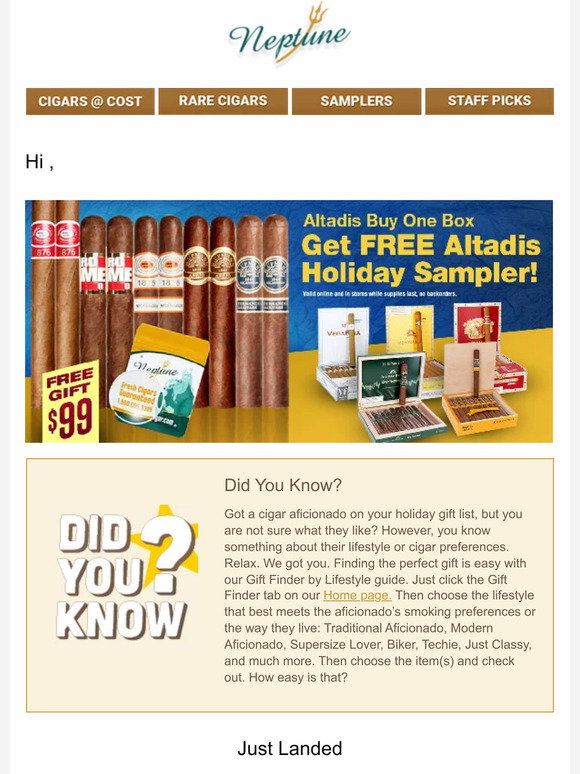 Neptune Cigar: 10 Cigars with Purchase of Montecristo, Romeo y Julieta ...
