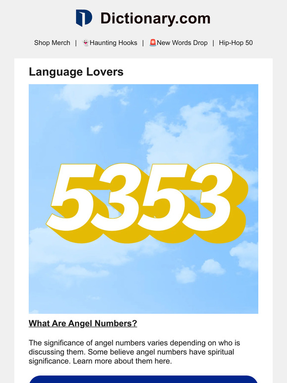 Dictionary.com: 😇 What's Your "Angel Number"? | Milled