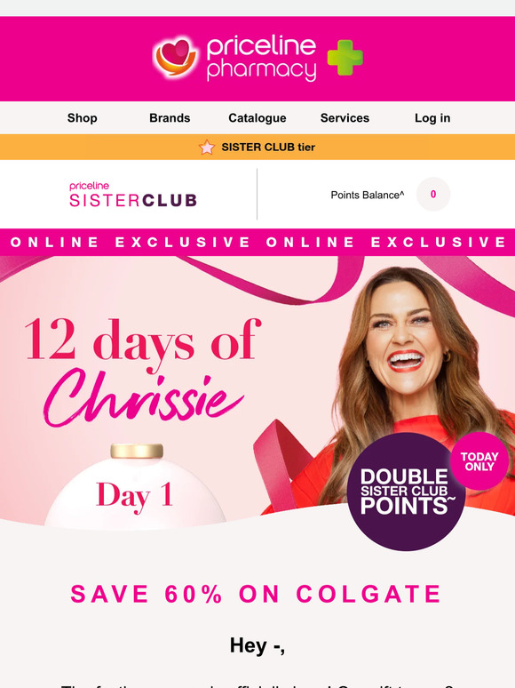Priceline: 🎅 12 Days of Chrissie: Unwrap your brightest smile with 60% ...