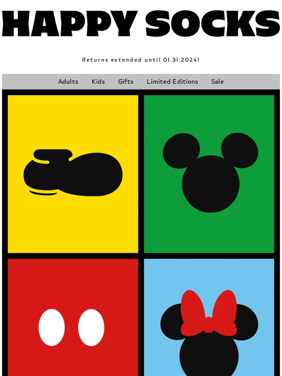 Happy Socks: Disney X Happy Socks: Mickey & Friends Styles! | Milled