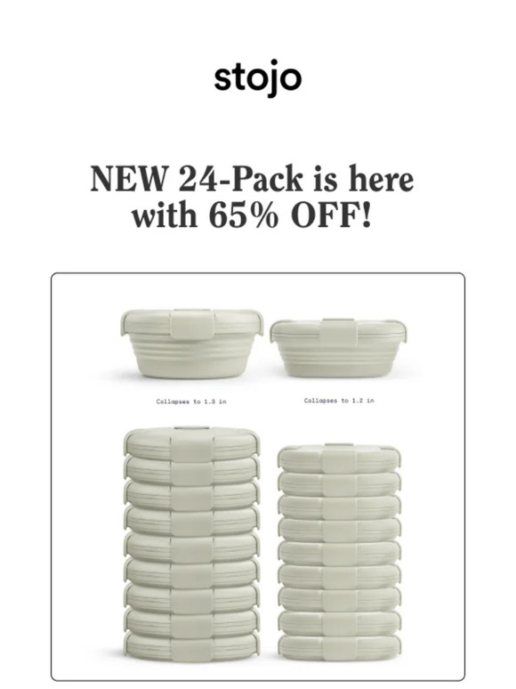 Stojo | The Perfect On-the-Go Collapsible Cup: NEW! Stojo 24-Packs | Milled