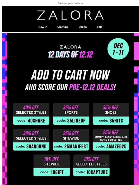 ZALORA SG: 12 Days of 12.12: The Cheat Sheet! 📃💡 | Milled