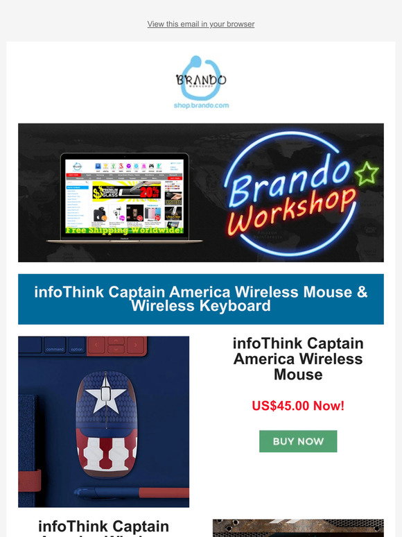 Brando: infoThink Captain America Wireless Mouse & Wireless Keyboard ...