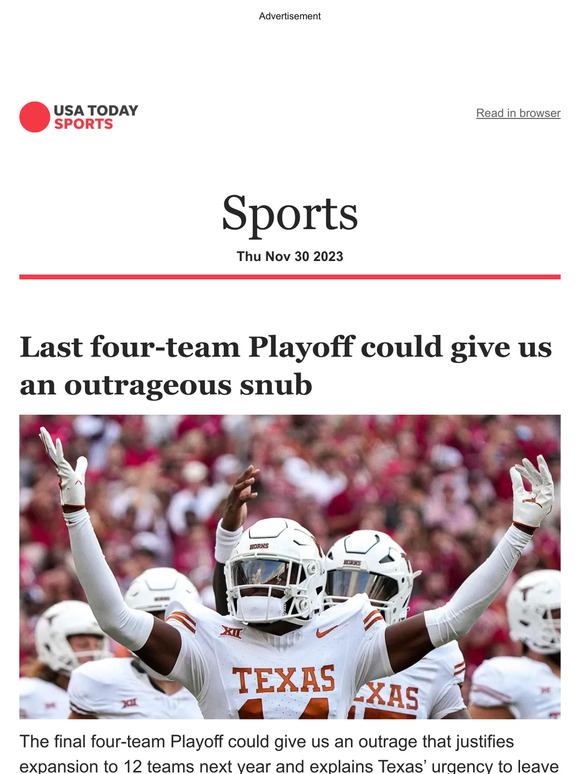 USA TODAY: Last four-team CFP could give us outrageous snub | Milled