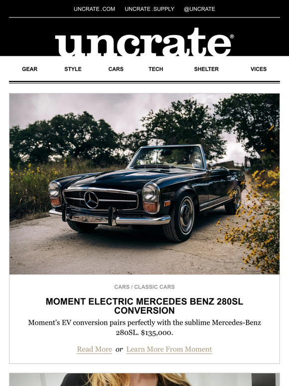 Uncrate: Moment Electric Mercedes Benz 280SL Conversion & more | Milled