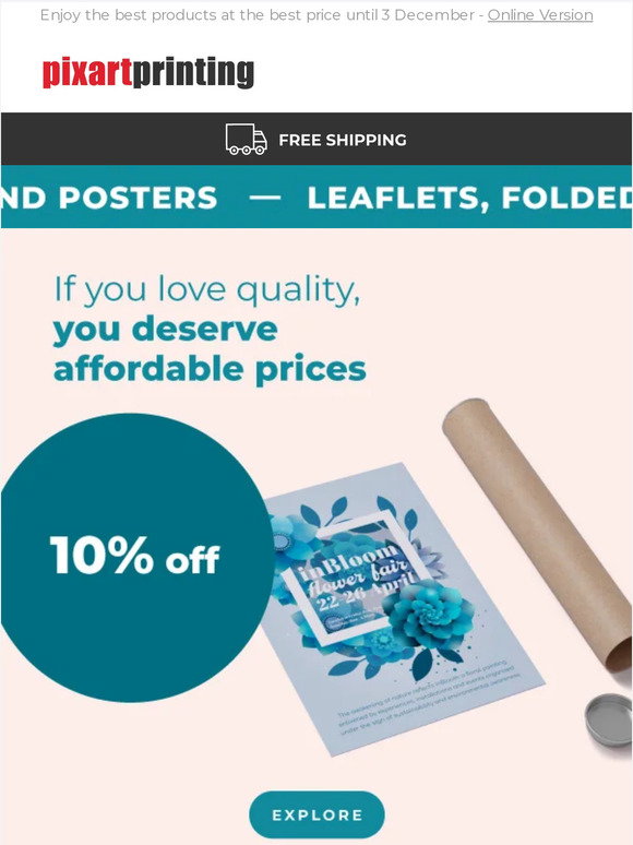 Pixartprinting: 10% off leaflets, folded flyers and posters. Start ...