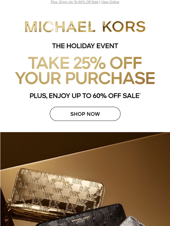Michael kors 25 off sale store