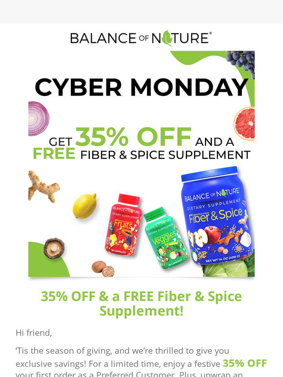 Balance of Nature: Discover the Joy of 35% Off + Complimentary Fiber ...