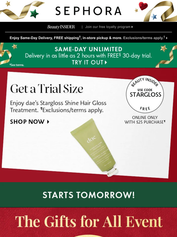Sephora: Coming soon: 20% off* your purchase and 30% off** ALL Sephora ...