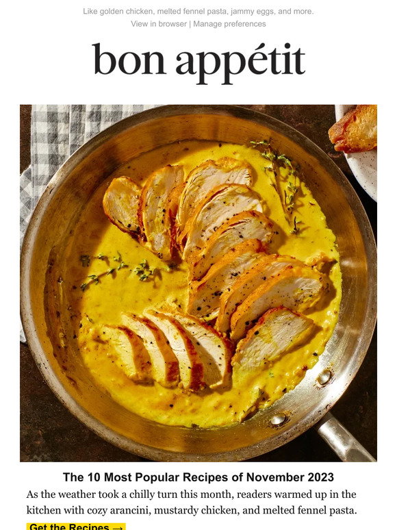 Bon Appétit: The 10 Most Popular Recipes of November | Milled