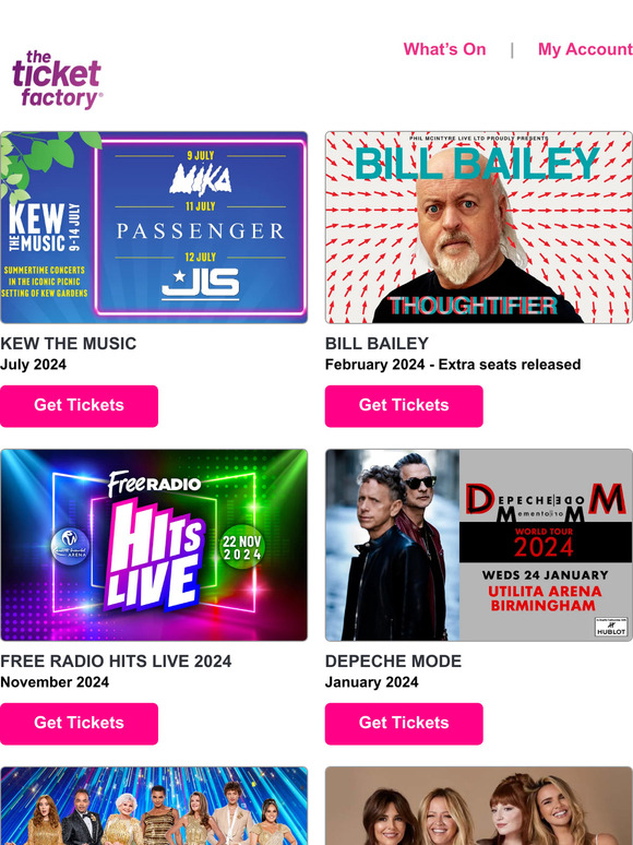 The Ticket Factory: Kew The Music, Bill Bailey, Free Radio Hits Live ...