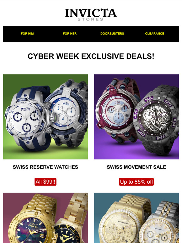 Invicta: 🦾Invicta's CYBER WEEK Guide To An Epic EXTRA 35% OFF ️🤖🤯 | Milled