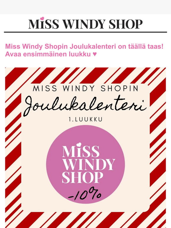 Miss Windy Shop: 🎀 Miss Windyn Joulukalenteri 🎀 | Milled