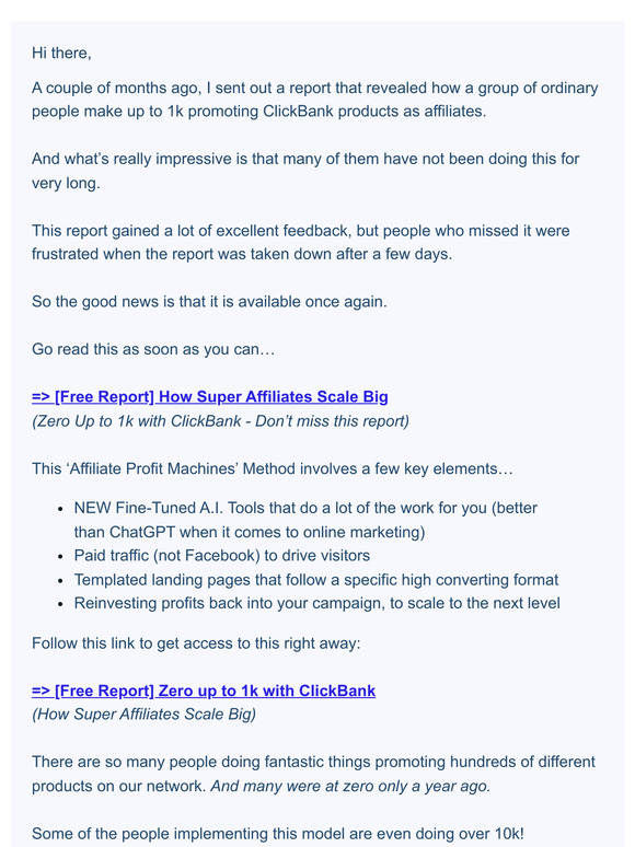 ClickBank: [Free Report] How Super Affiliates Scale Big | Milled