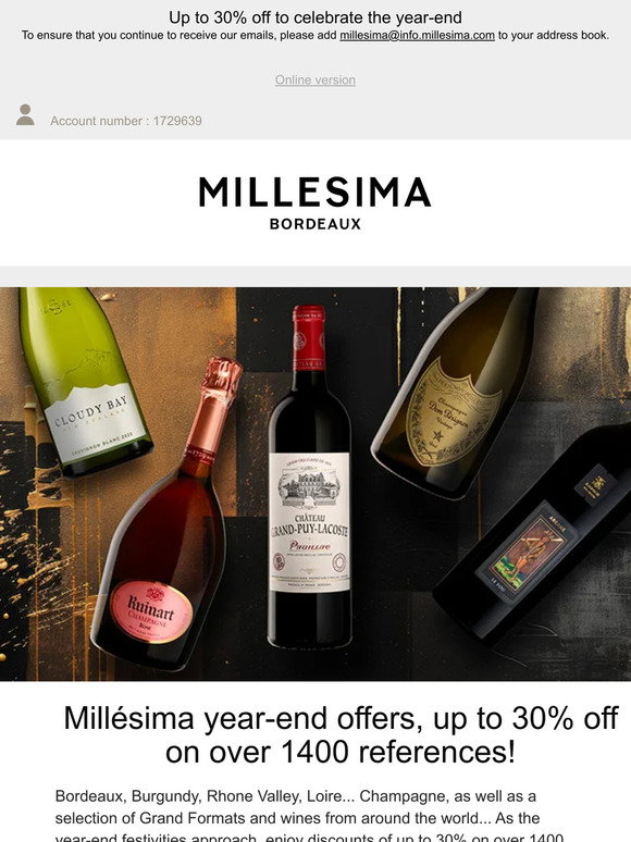 Millésima: Discover our year-end offers: Champagnes, Grand Formats ...